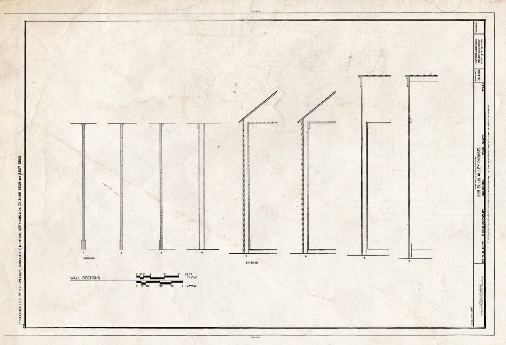 Blueprint HABS TEX,15-SANT,57- (Sheet 3 of 3) - 225 Ellis Alley (House – Historic Pictoric