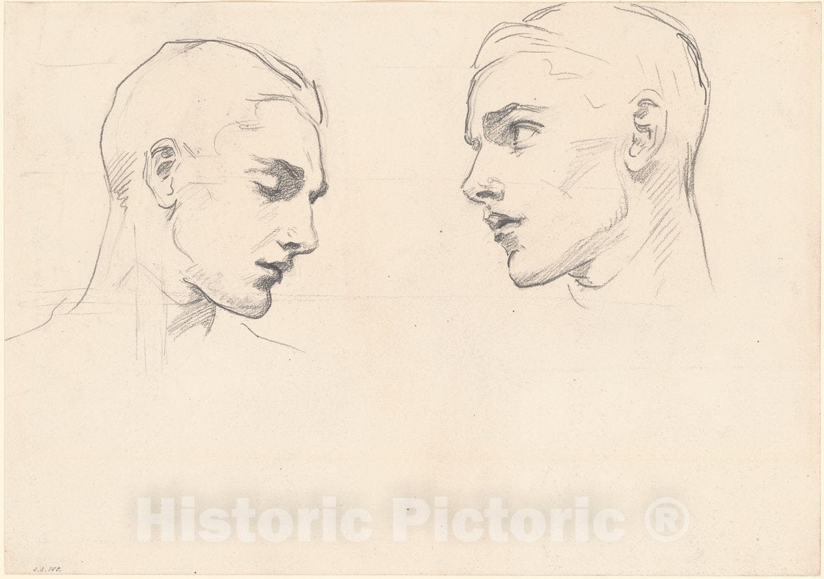 Art Print : John Singer Sargent, Studies of a Man's Head, c. 1875 - Vi ...