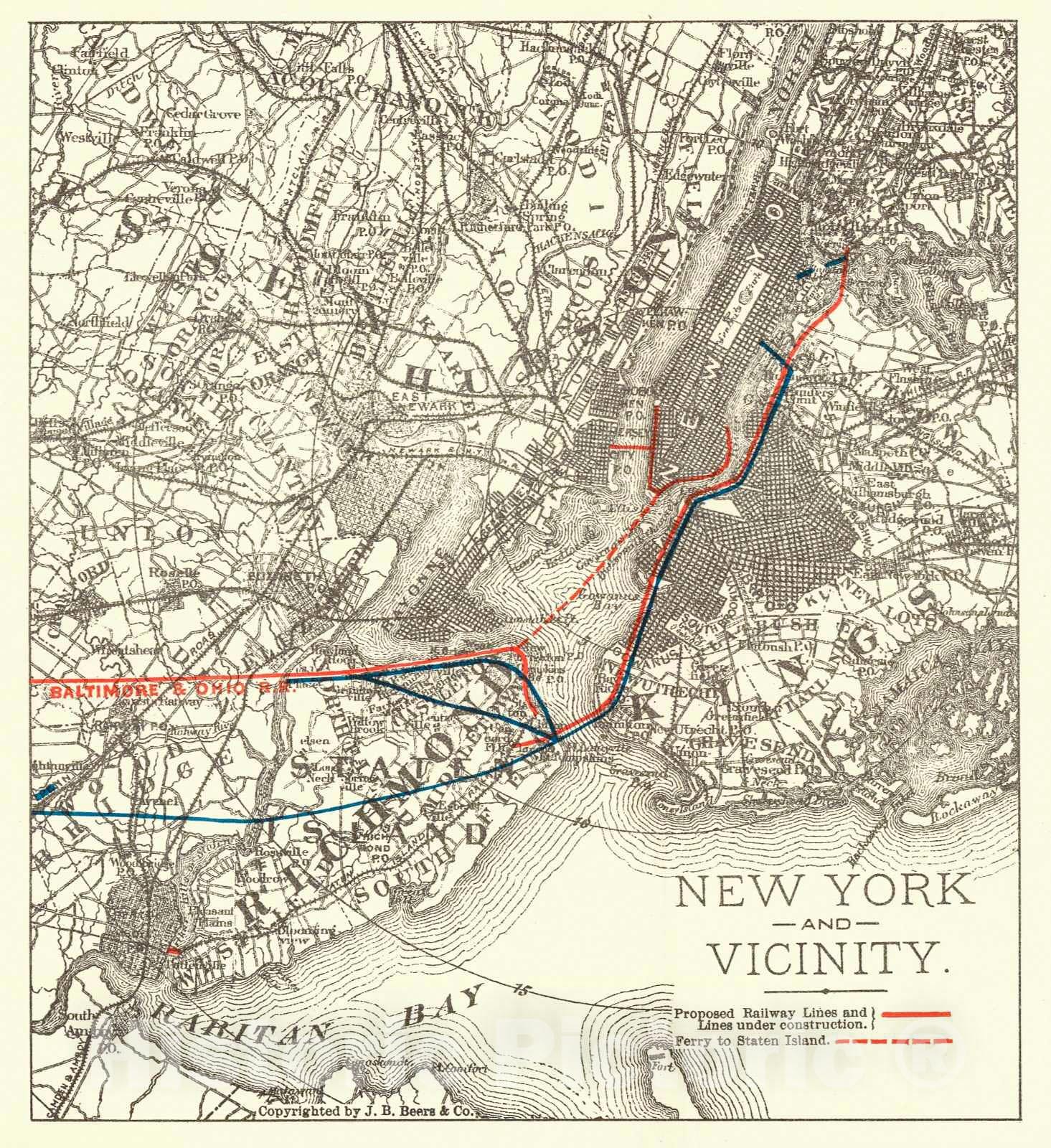 Historic Map : 1890 New York and Vicinity : Vintage Wall Art – Historic ...