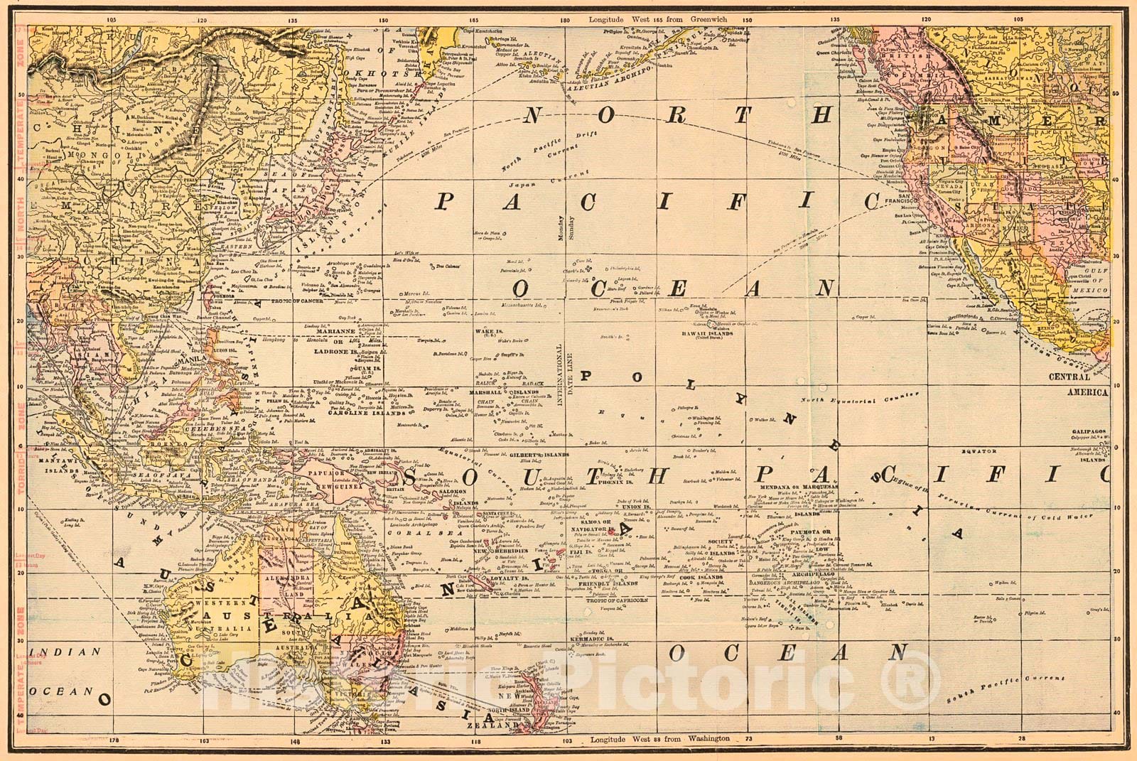 Historic Map : 1899 [Pacific Ocean] : Vintage Wall Art – Historic Pictoric