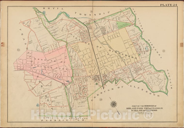 Historic 1912 Map - Bergen County, V. 2, Double Page Plate No. 24 [Par ... Historic 1912 Map - Bergen County, V. 2, Double Page Plate No. 24 [Par ...