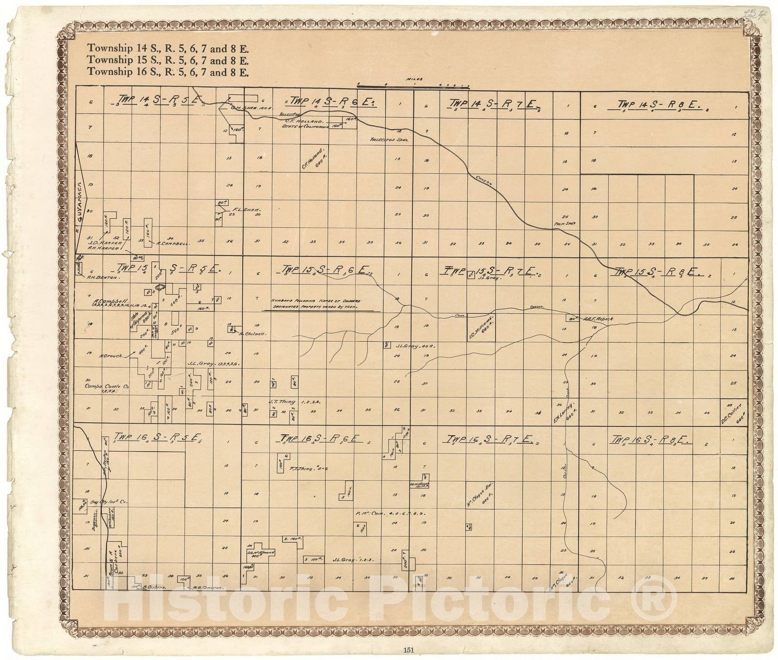 Historic 1912 Map - Plat Book of San Diego County, California - Townsh – Historic Pictoric