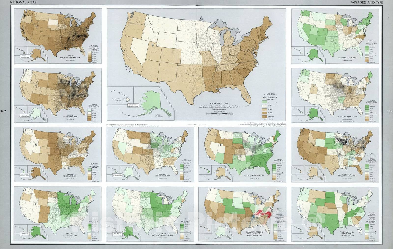 Historic 1970 Map - The National Atlas of The United States of America ...