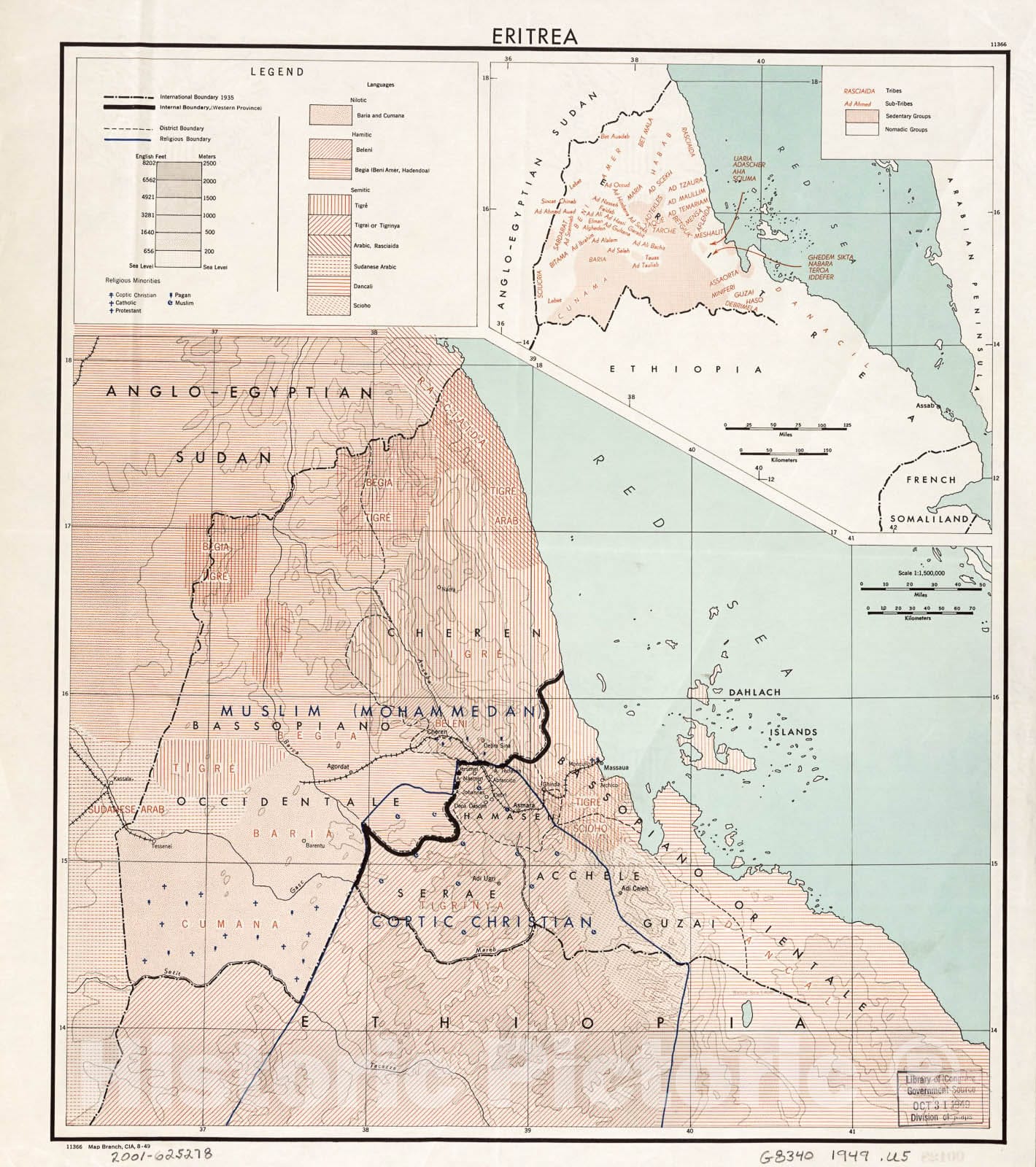 Historic 1949 Map - Eritrea. – Historic Pictoric