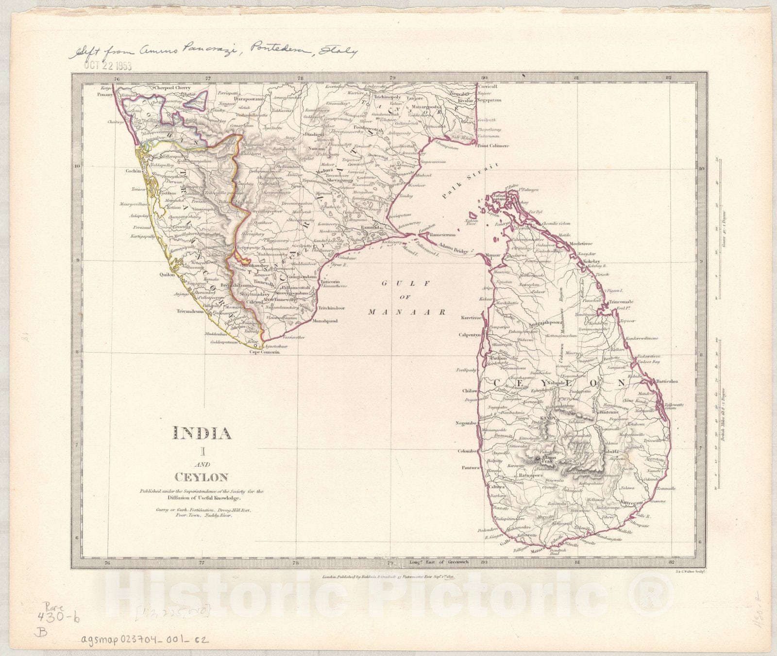 Map : India and Ceylon 1853 1, India and Ceylon , Antique Vintage Repr – Historic Pictoric