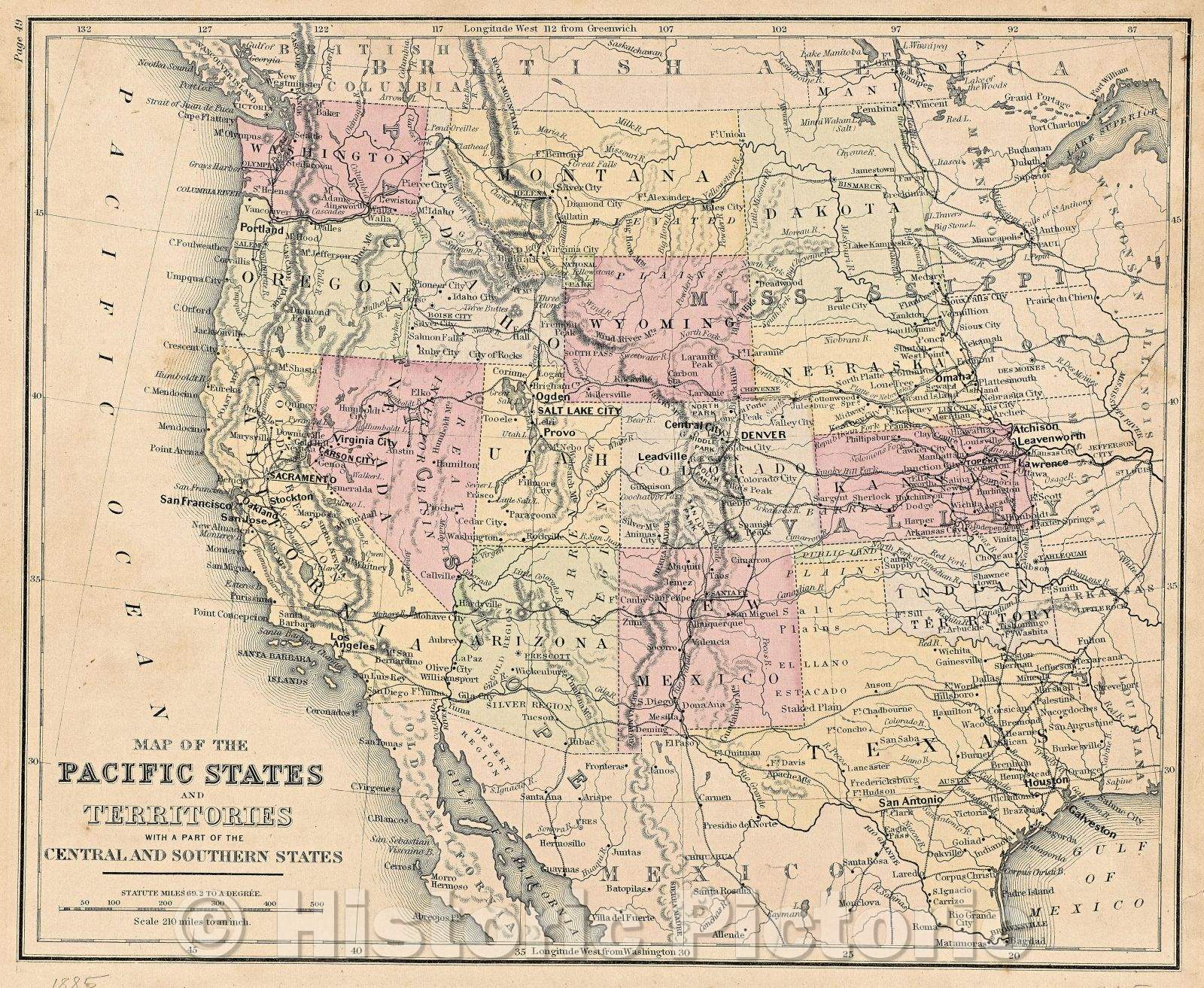 Historic Map : Map of the Pacific States and Territories with a Part o ...