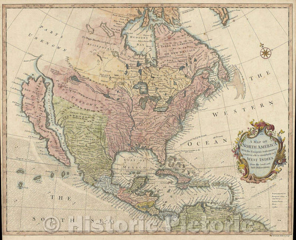 Historic Map : A Map of North America With the European Settlements an ...