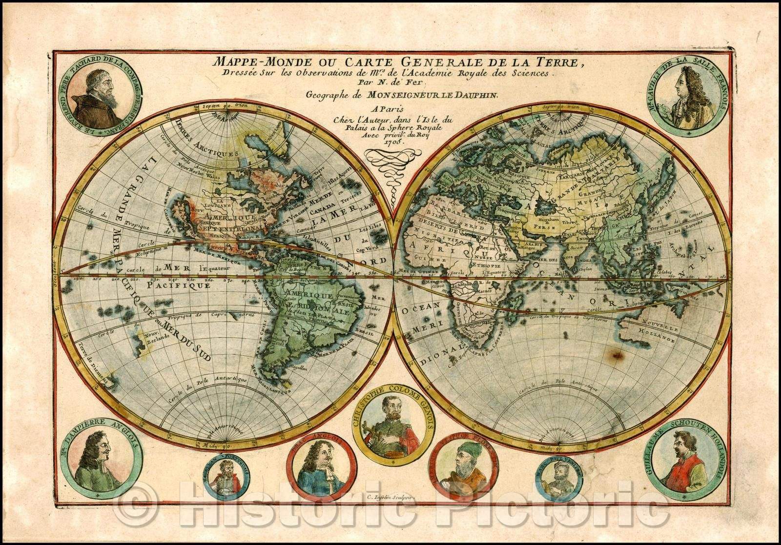 Historic Map - Mappe-Monde ou Carte Generale De La Terre, Dressee Sur – Historic Pictoric