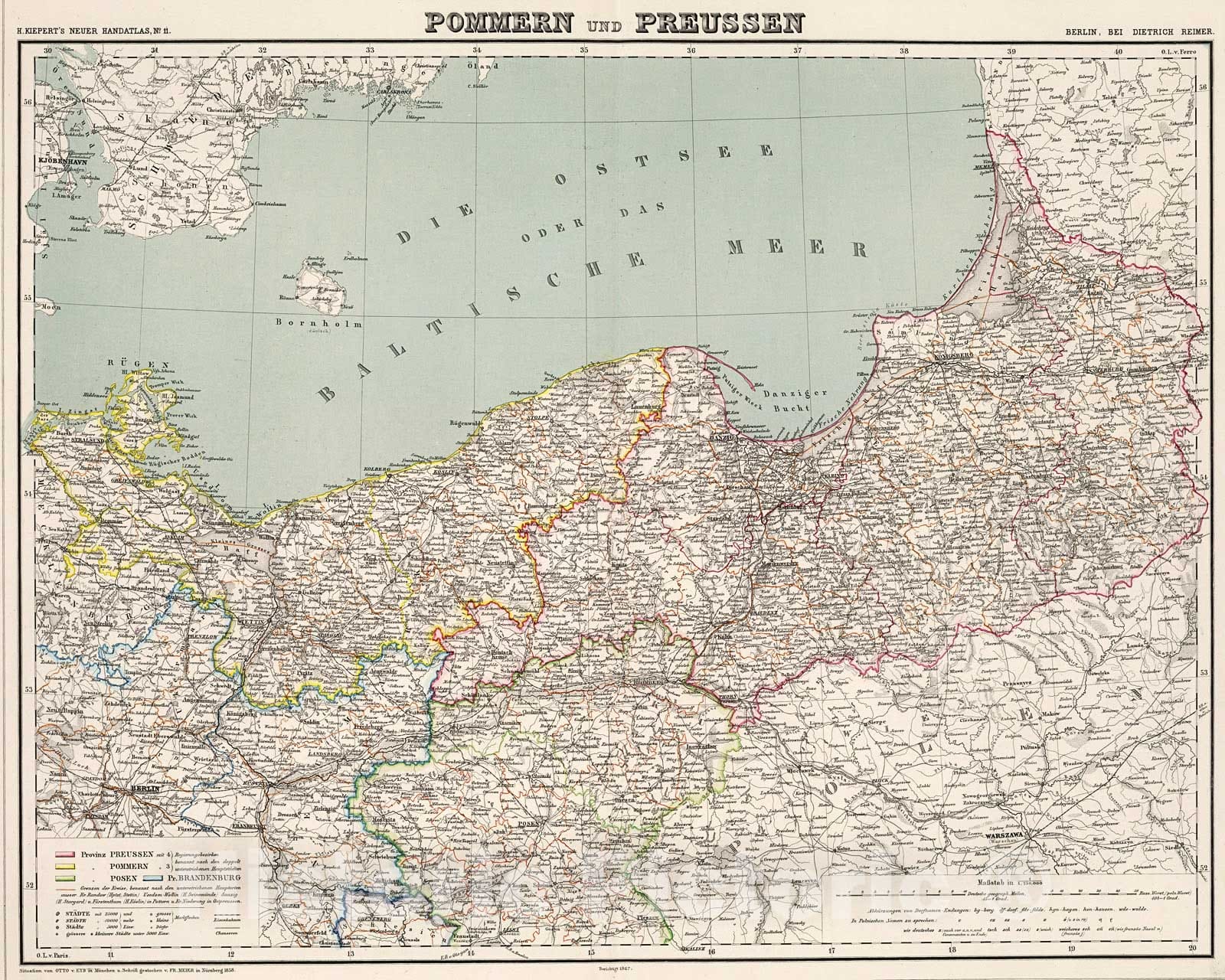 Historic Map : Pommern und Preussen, 1871, Vintage Wall Decor – Historic Pictoric