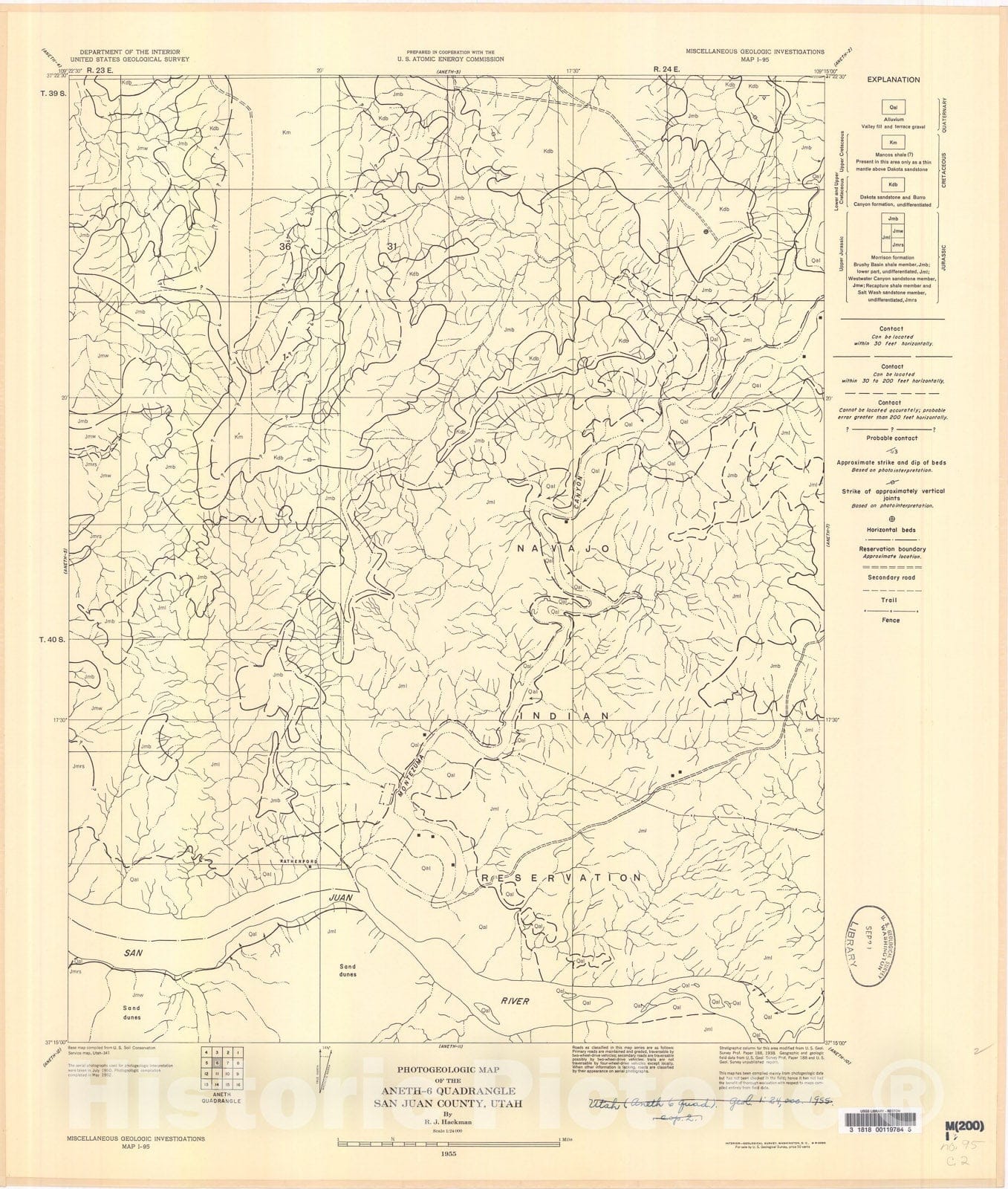 Map : Photogeologic map of the Aneth-6 quadrangle, San Juan County, Ut ...
