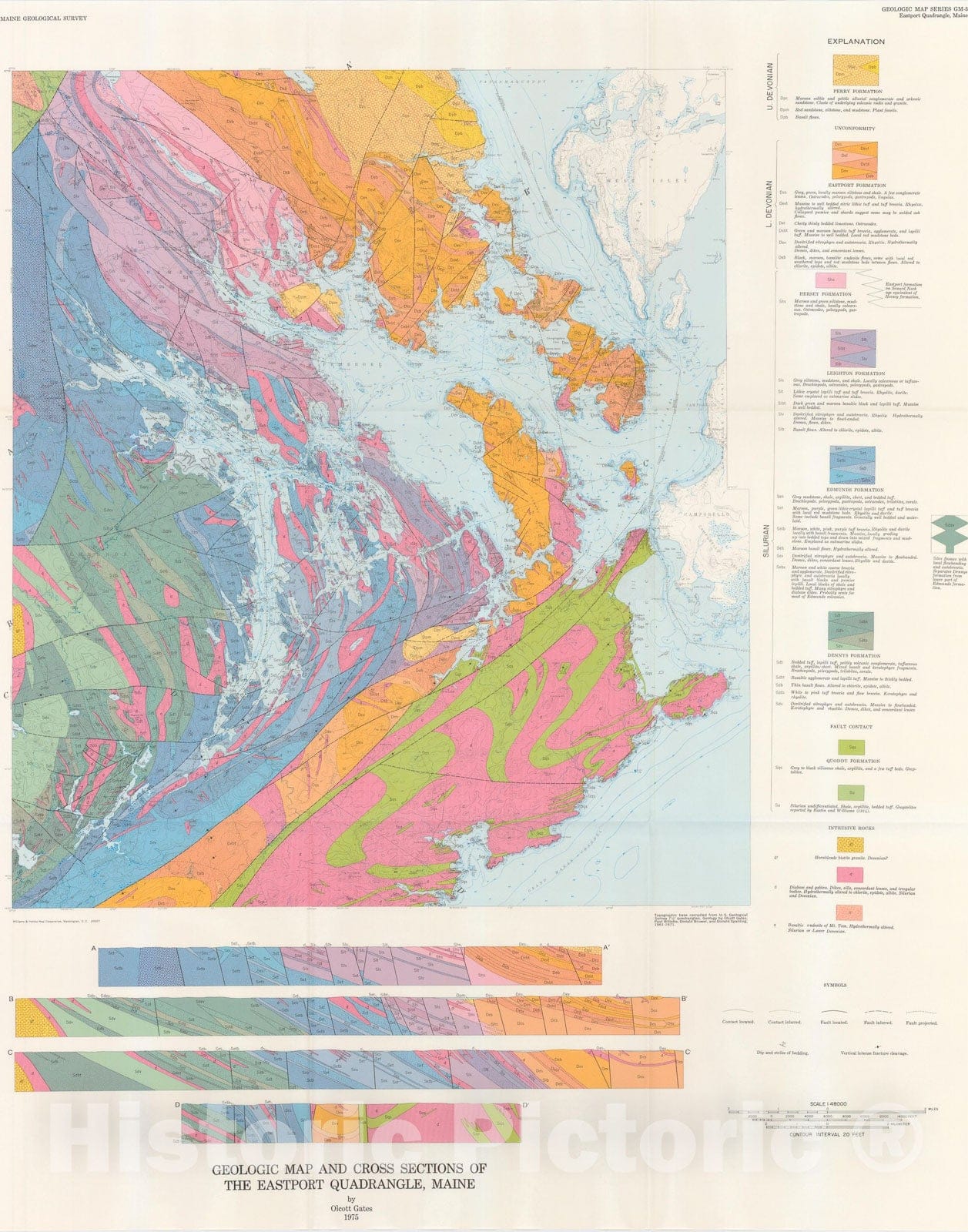 Map : Geologic map and cross sections of the Eastport 15' quadrangle, – Historic Pictoric