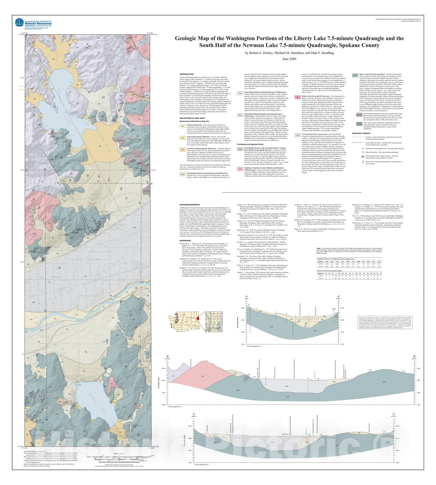 Map : Geologic map of the Washington portions of the Liberty Lake 7.5 ...