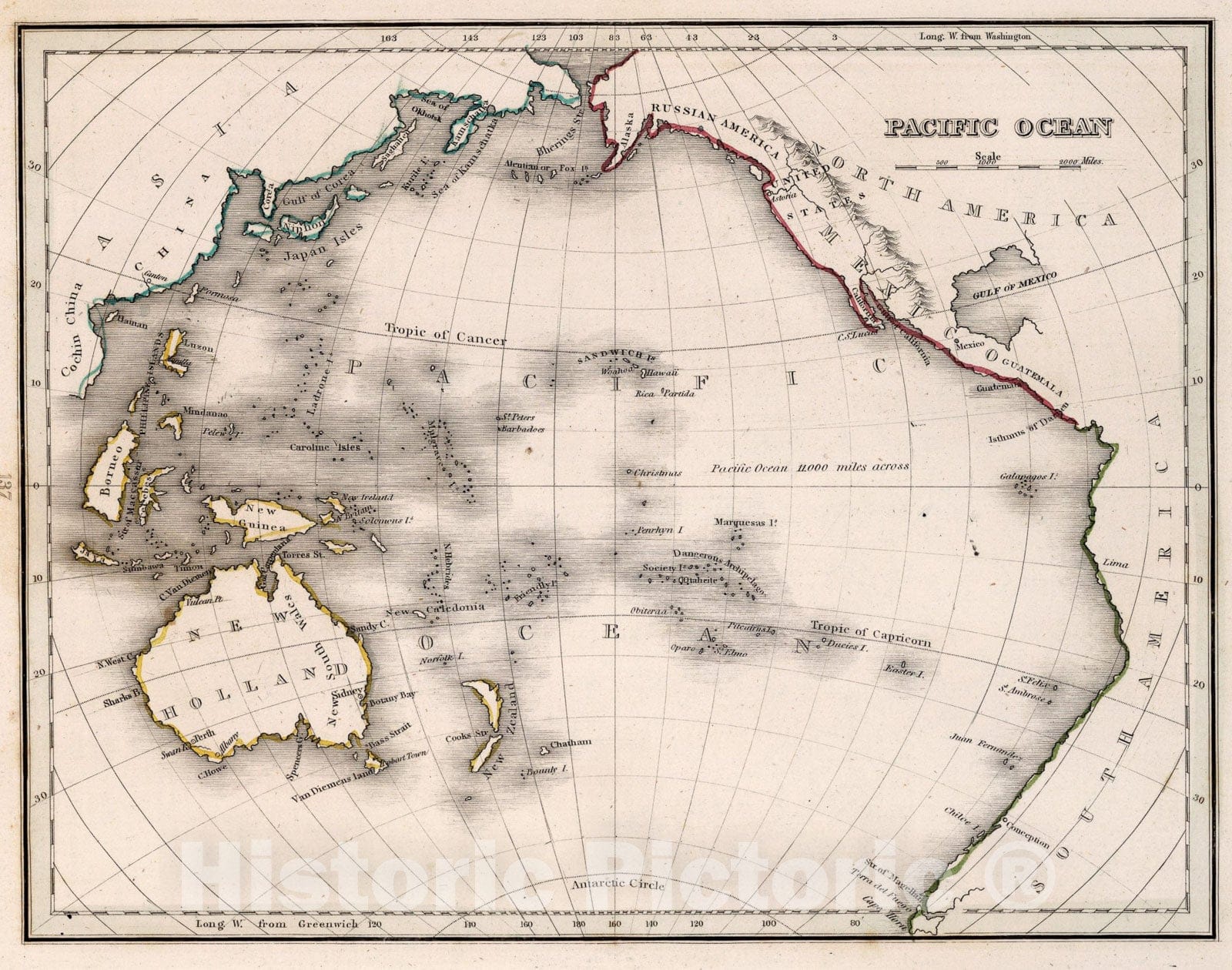 Historic Map : Pacific Ocean, 1838, Vintage Wall Art – Historic Pictoric