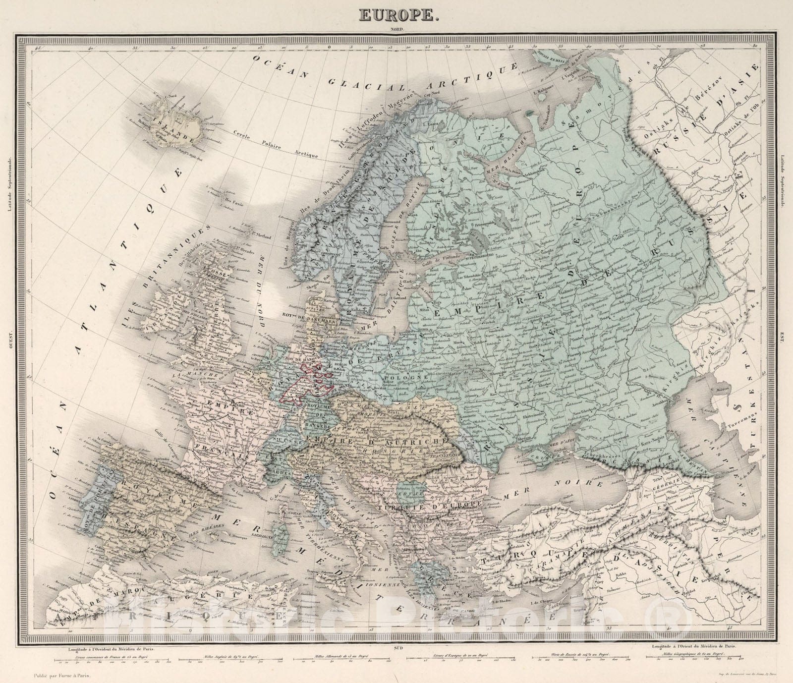 Historic Map : Europe., 1863, Vintage Wall Art – Historic Pictoric