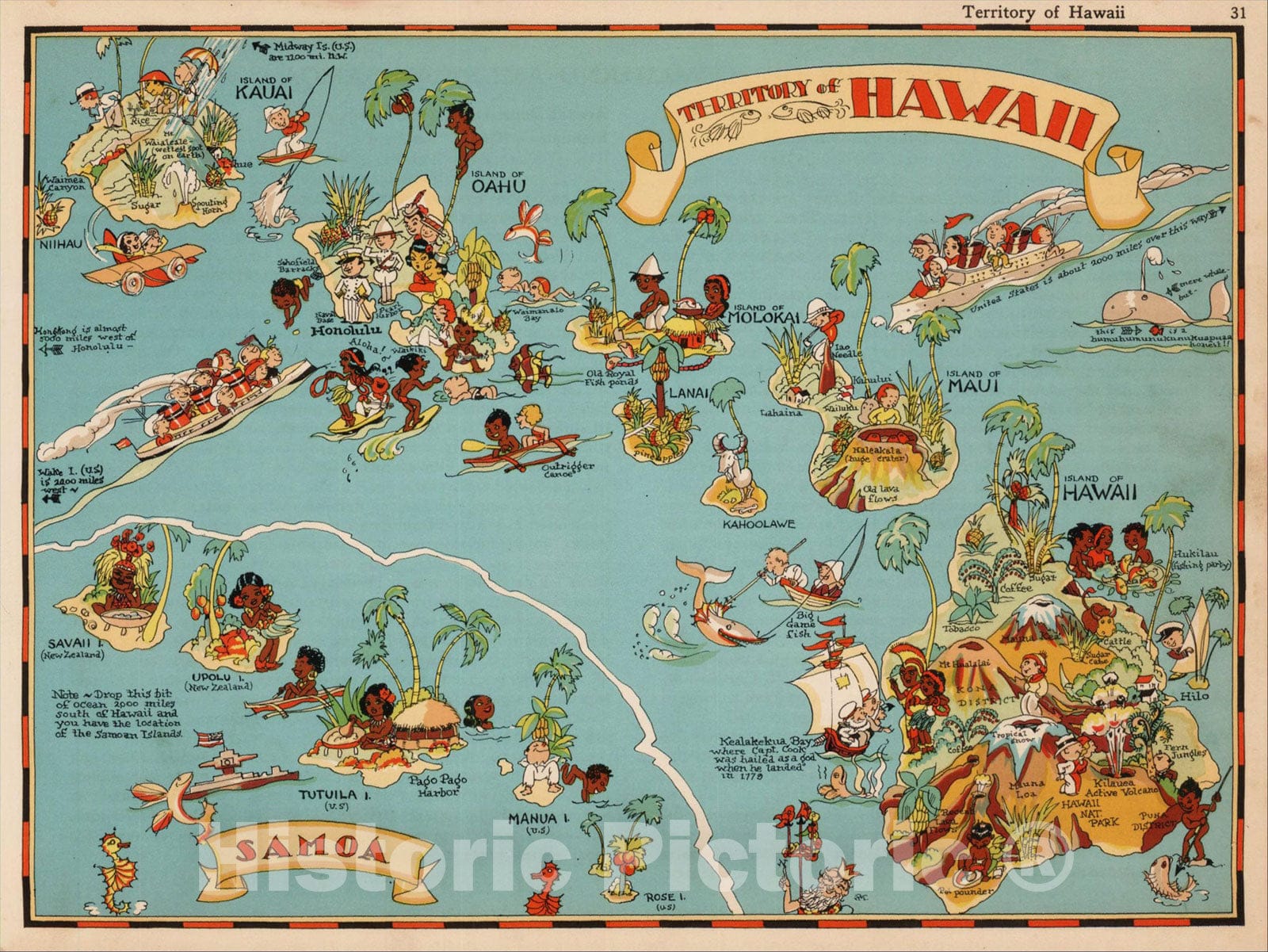 Historic Map : Territory of Hawaii, 1931, Ruth Taylor White, v1, Vinta – Historic Pictoric