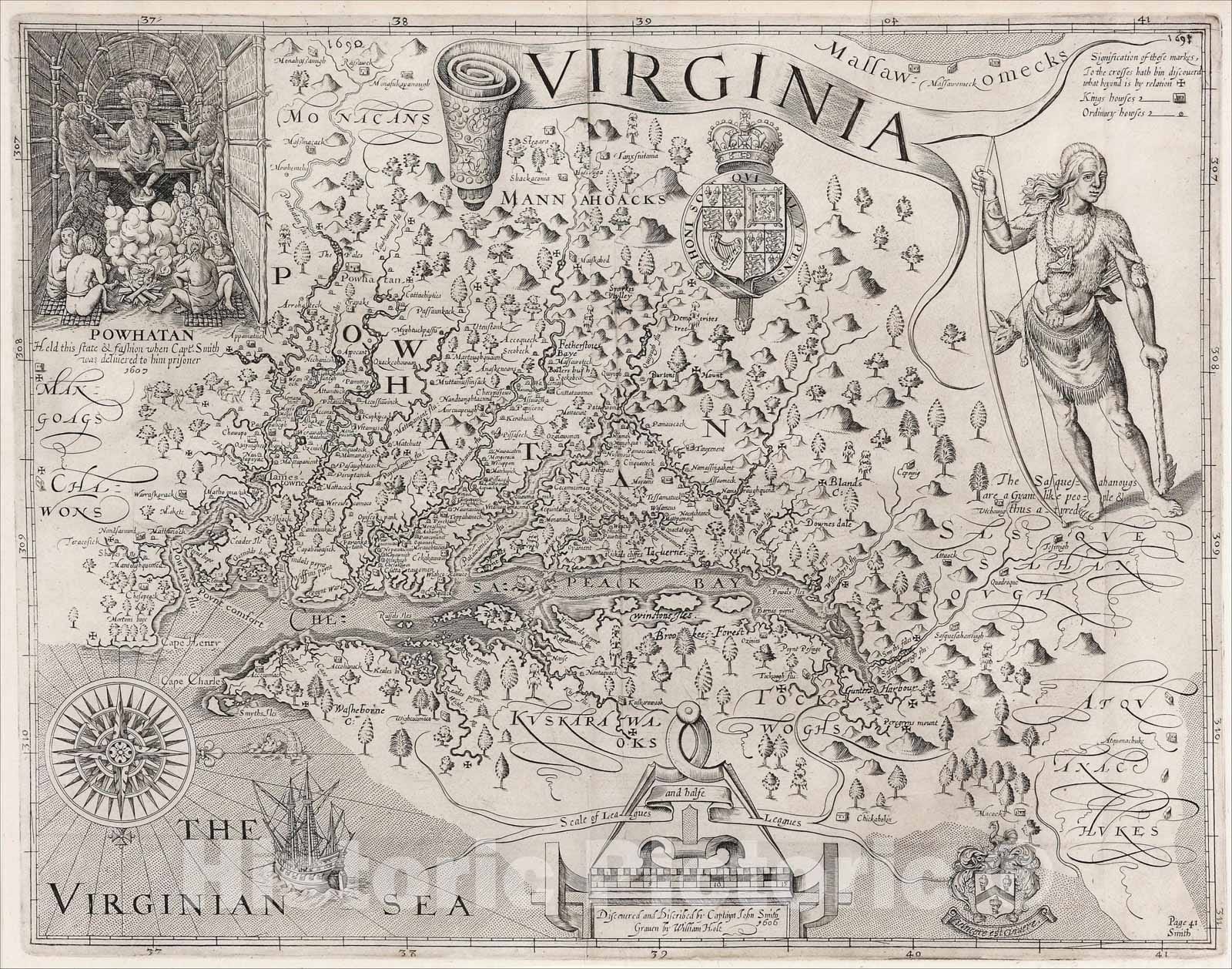 Historic Map : Virginia. Discovered and Discribed by Captain John Smit ...