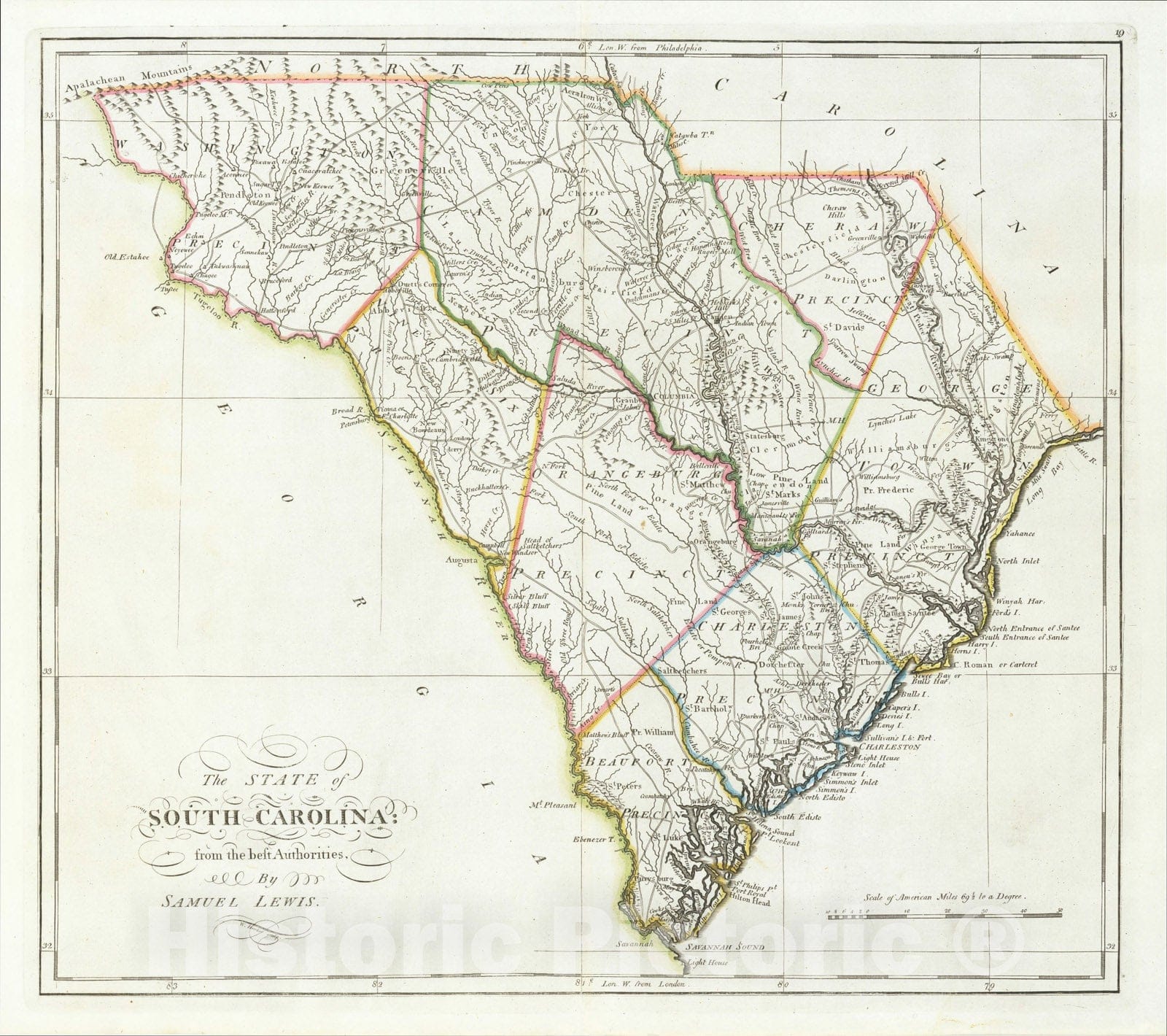 Historic Map : The State of South Carolina from the best Authorities b ...