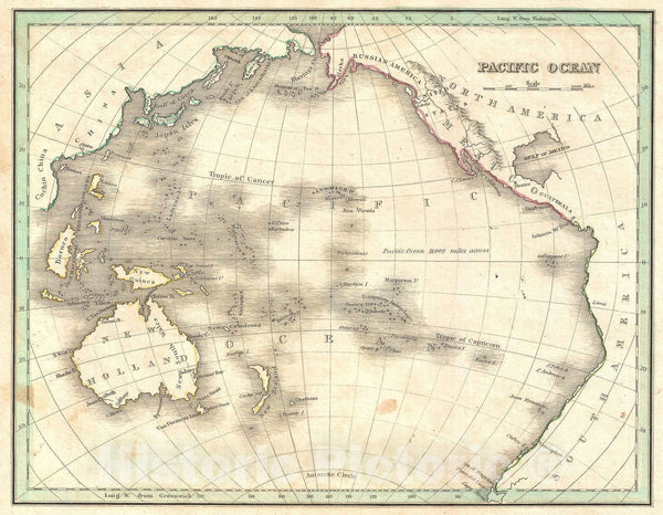 Historic Map : Map of The Pacific Ocean, Australia, and Polynesia, 184 ...
