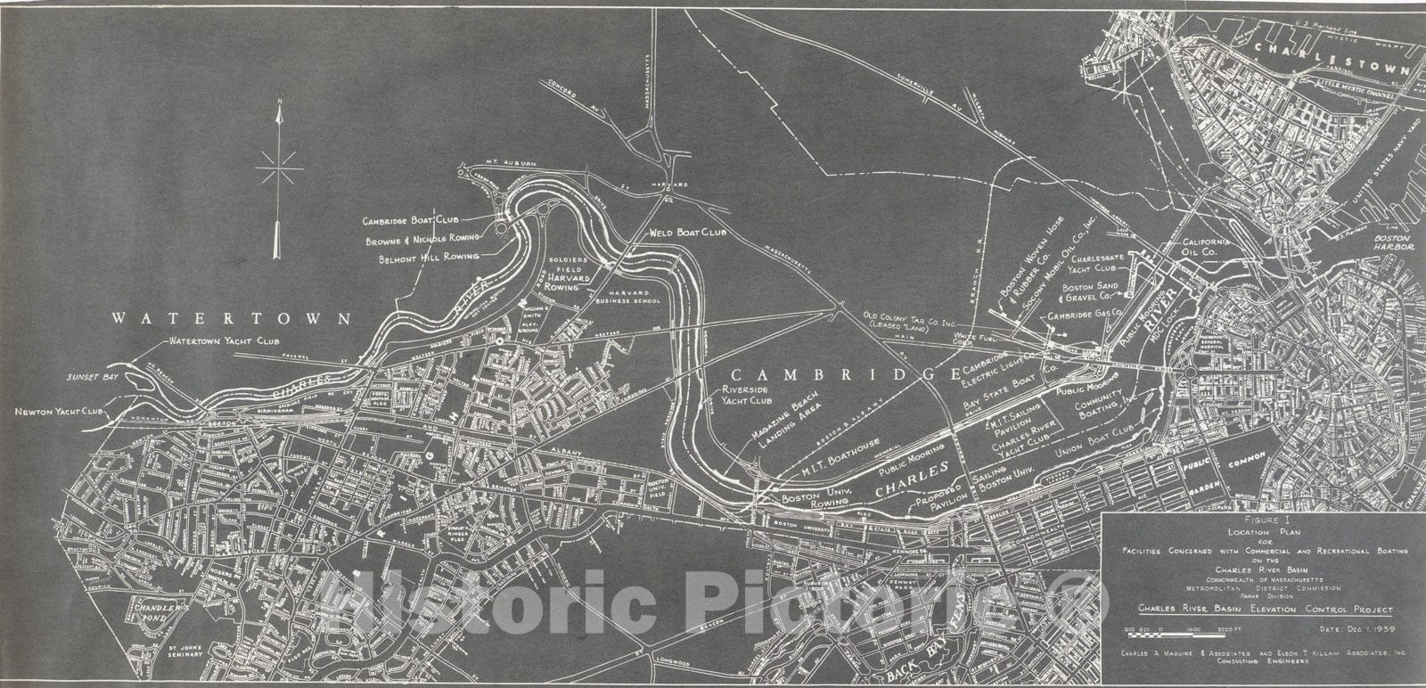 Historic Map : Charles River Basin Elevation Control Project 1959 , Vi – Historic Pictoric