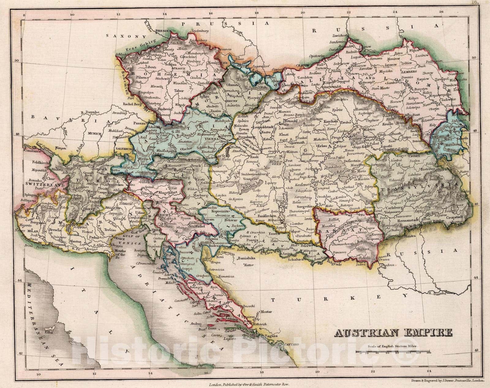 Historic Map : 1832 Austrian Empire. v1 - Vintage Wall Art – Historic Pictoric