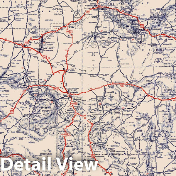 Historic Map - National Atlas - 1939 Rand McNally Road map: Arizona, N - Historic Pictoric
