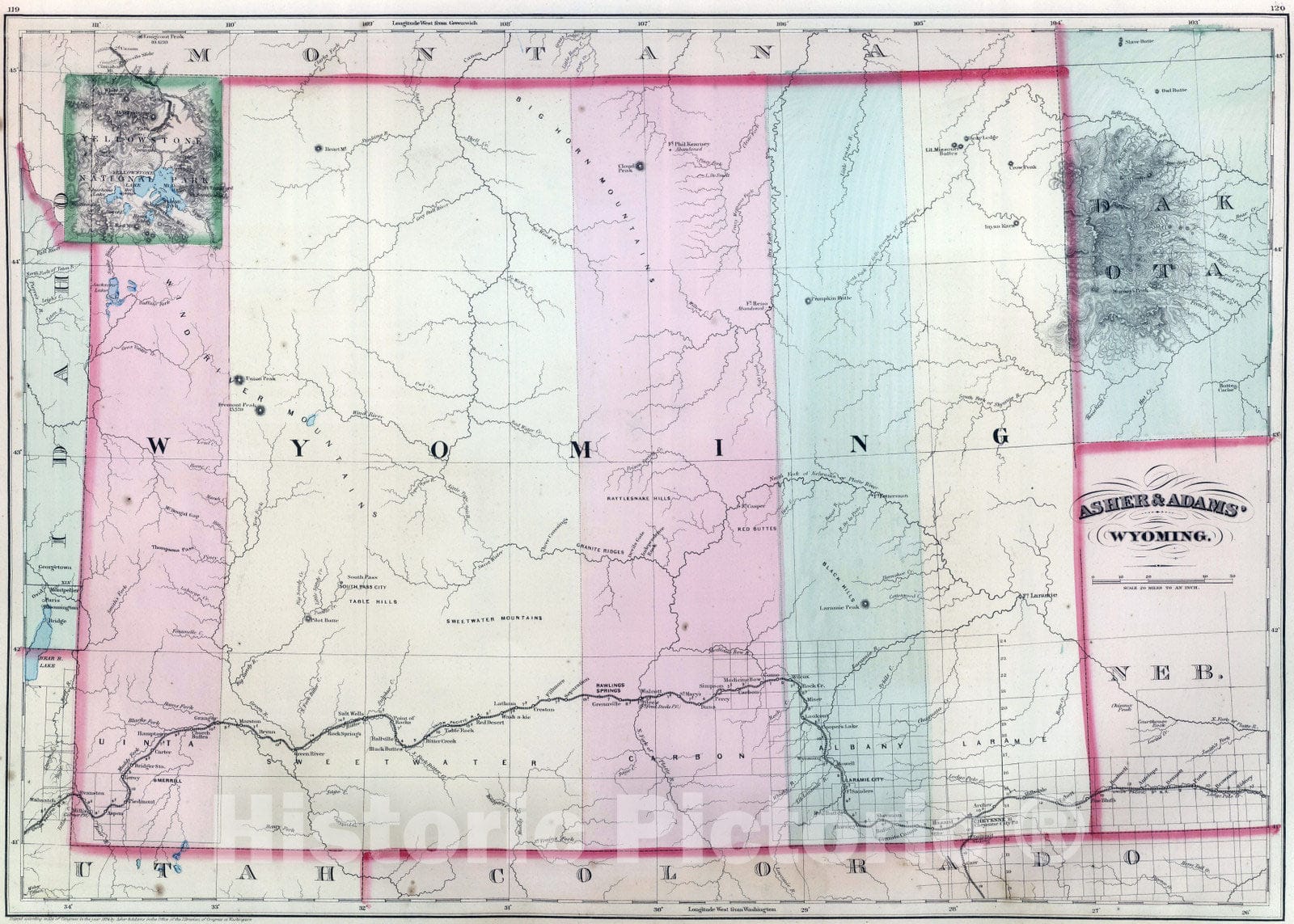 Historic Map : Commercial Reference Book - 1875 Wyoming. - Vintage Wal – Historic Pictoric