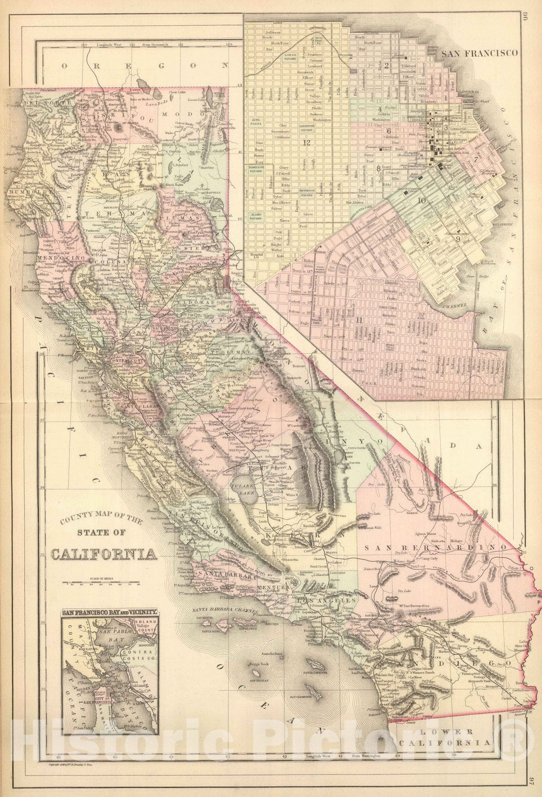 Historic Map : San Francisco (Calif), California, 1886 California, San – Historic Pictoric