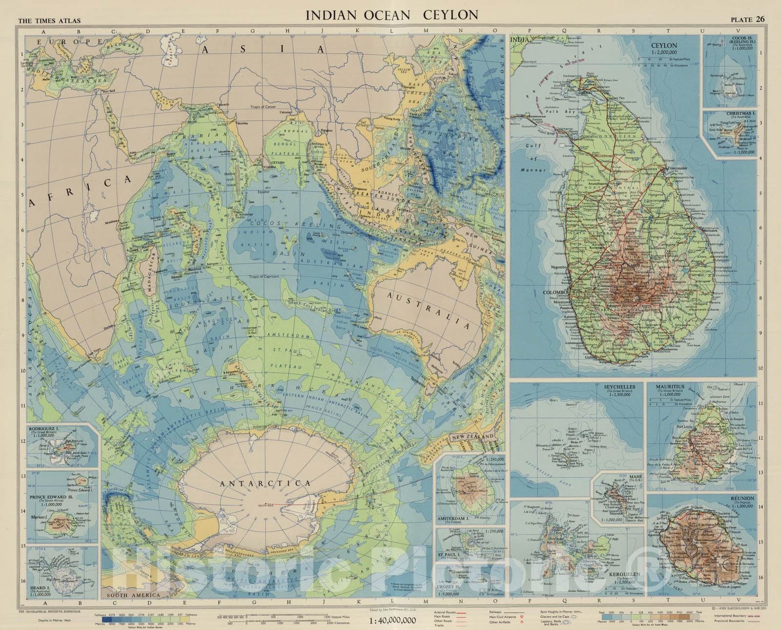 Historic Map : 1959 Indian Ocean, Ceylon. Plate 26, V.II - Vintage Wal – Historic Pictoric