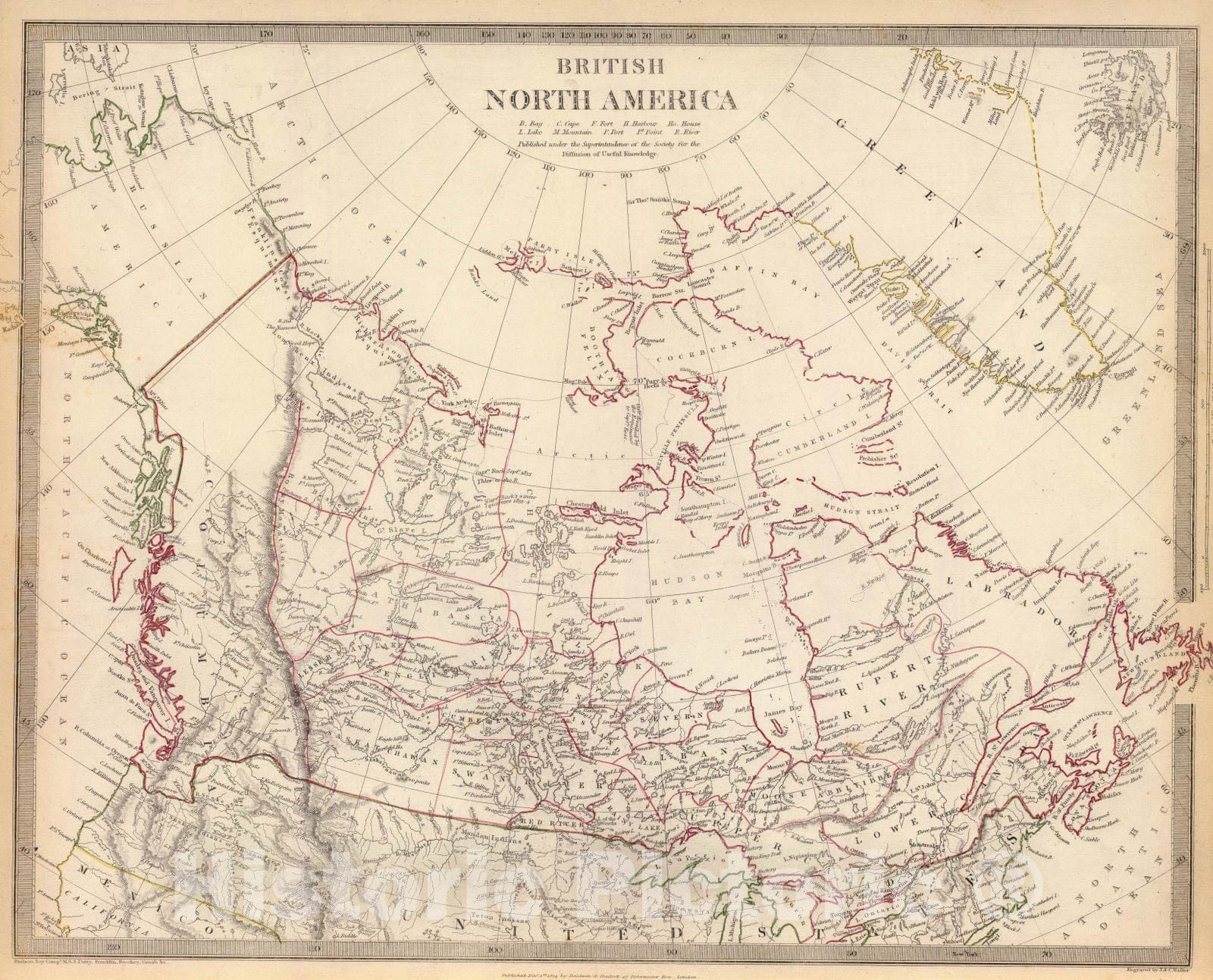 Historic Map : 1834 British North America. - Vintage Wall Art ...