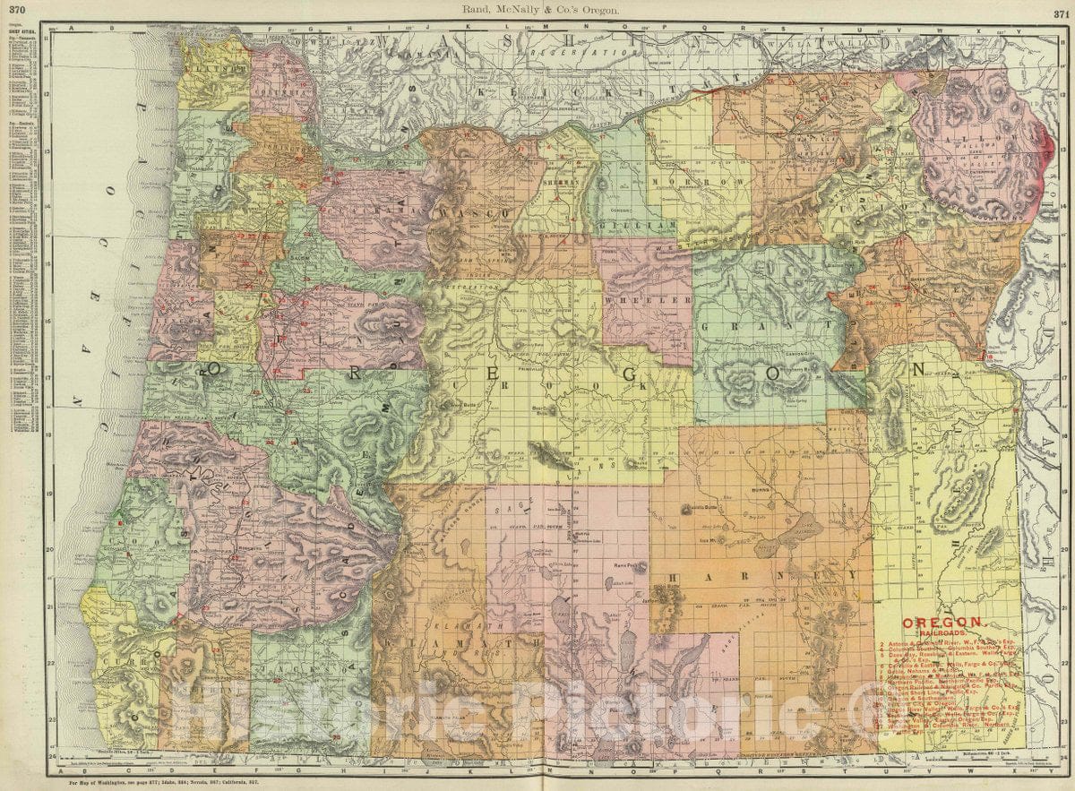 Historic Map : Rand, McNally & Co.'s Oregon, 1903 Atlas - Vintage Wall – Historic Pictoric