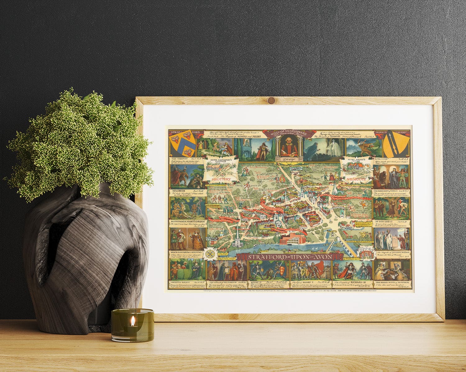 Historic Map : Kerry Lee Pictorial Map of Stratford-upon-Avon, England ...