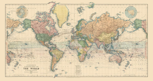 Historic Map - Map of The World, 1900, - Vintage Wall Art - Historic ...