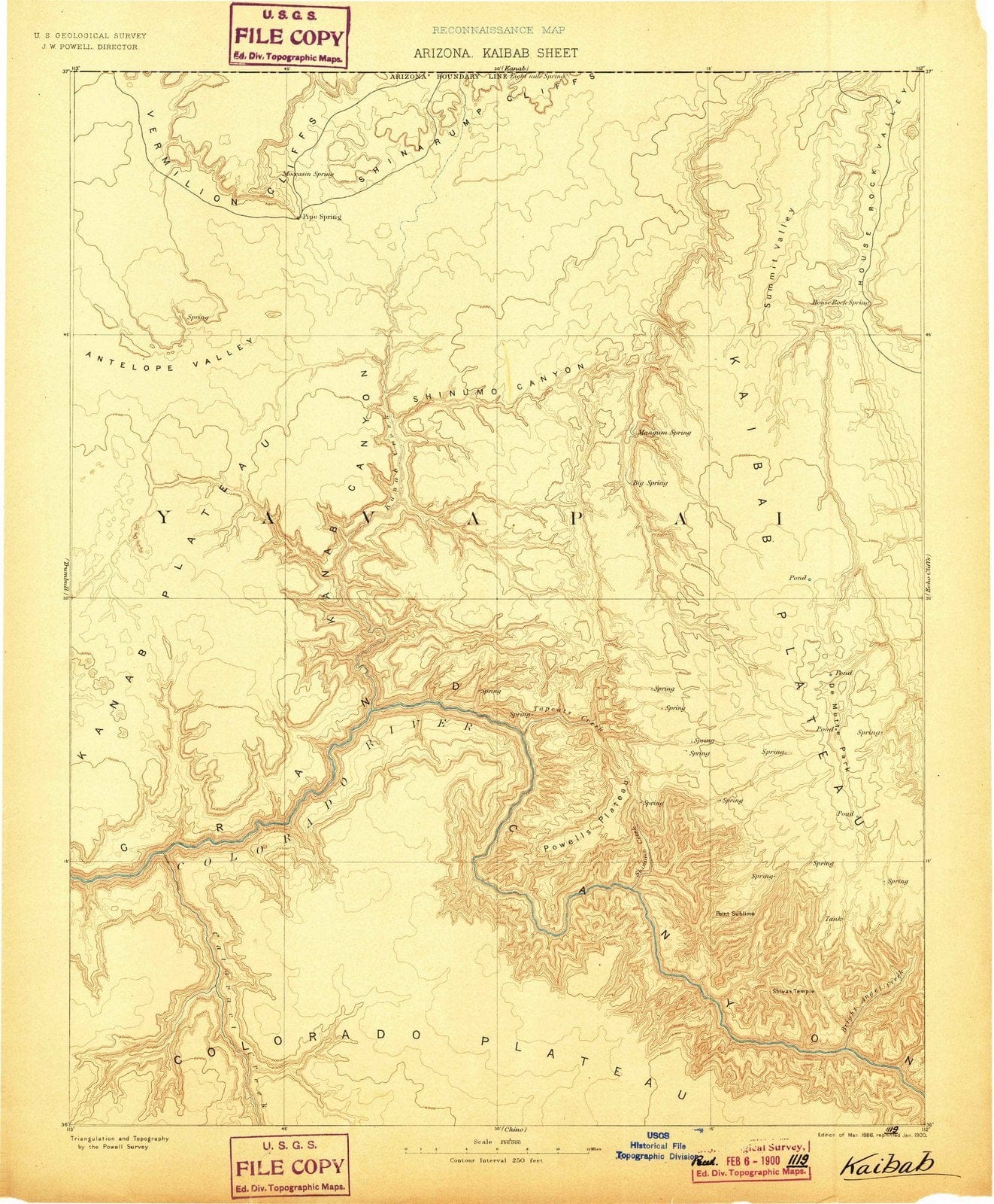 1886 Kaibab, AZ - Arizona - USGS Topographic Map | HistoricPictoric ...