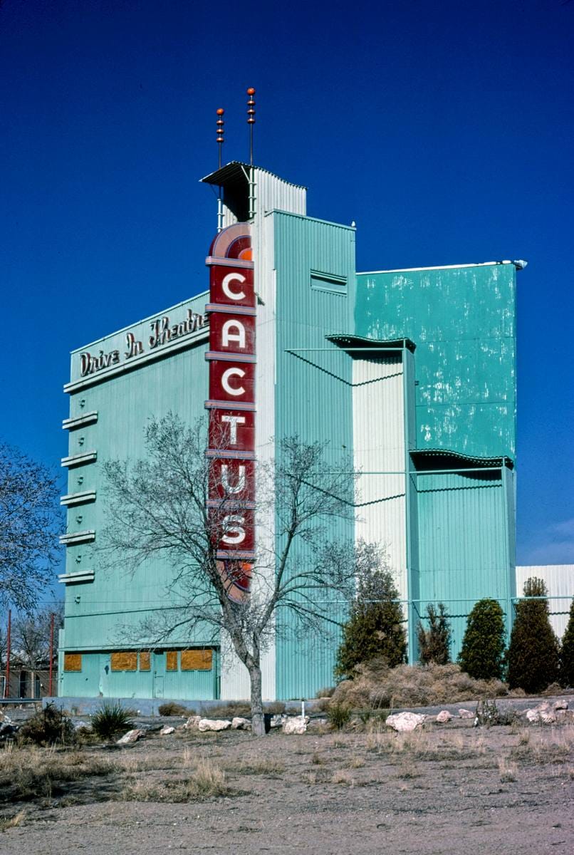 Historic Photo : 1979 Cactus Drive-In Theater, vertical view, Marcy Ya ...