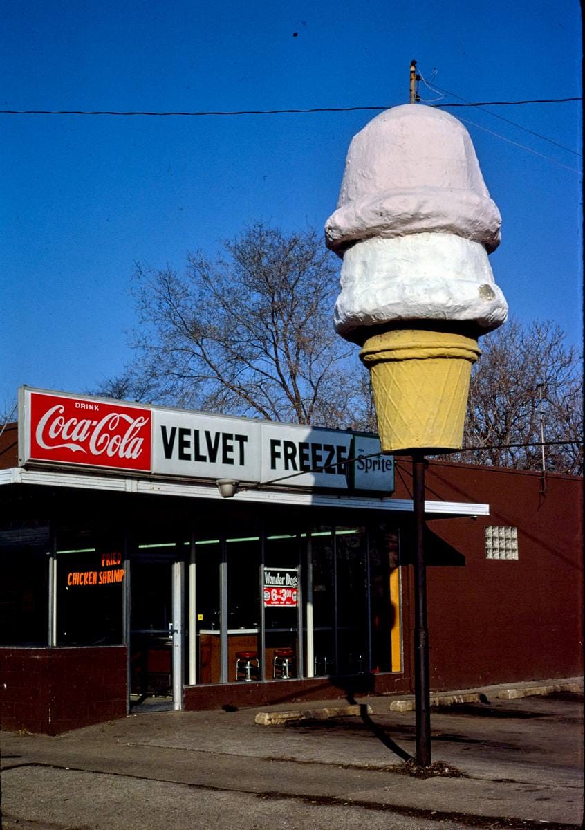 Historic Photo : 1980 Velvet Freeze ice cream sign, Peoria, Illinois ...
