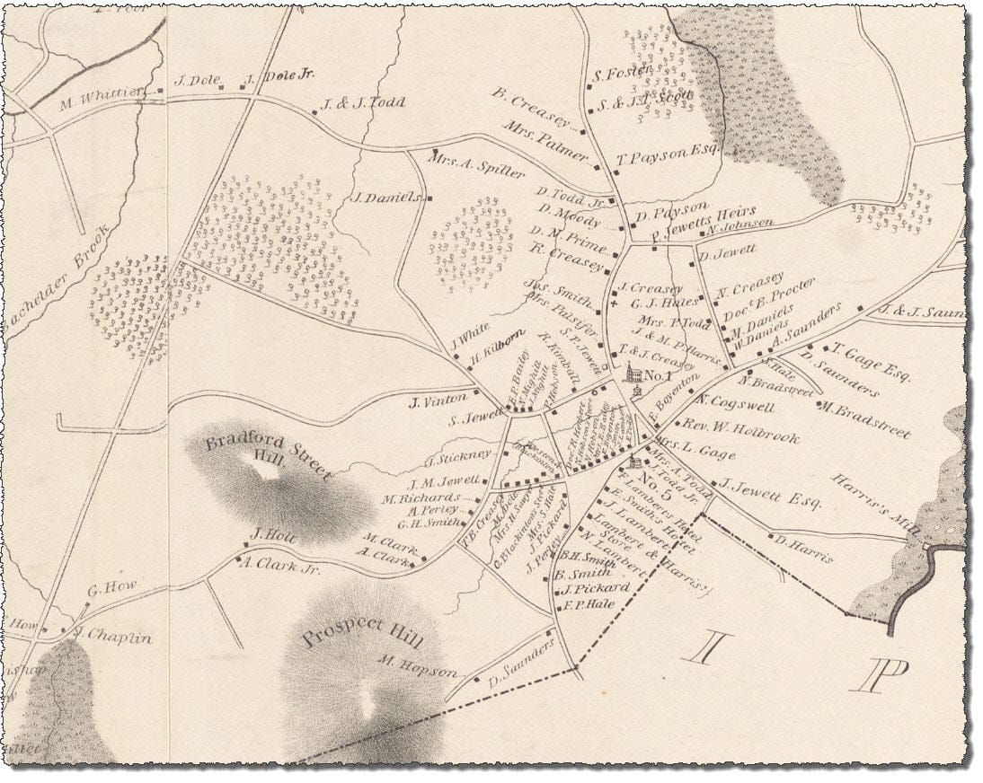 Historical Wall Map - Rowley, Massachusetts, Surveyed and Drawn by Phi ...