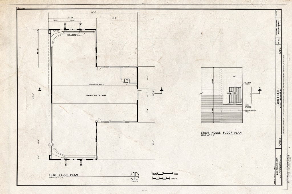Blueprint 3. First Floor Plan and Stout House Floor Plan - Ladd Field ...