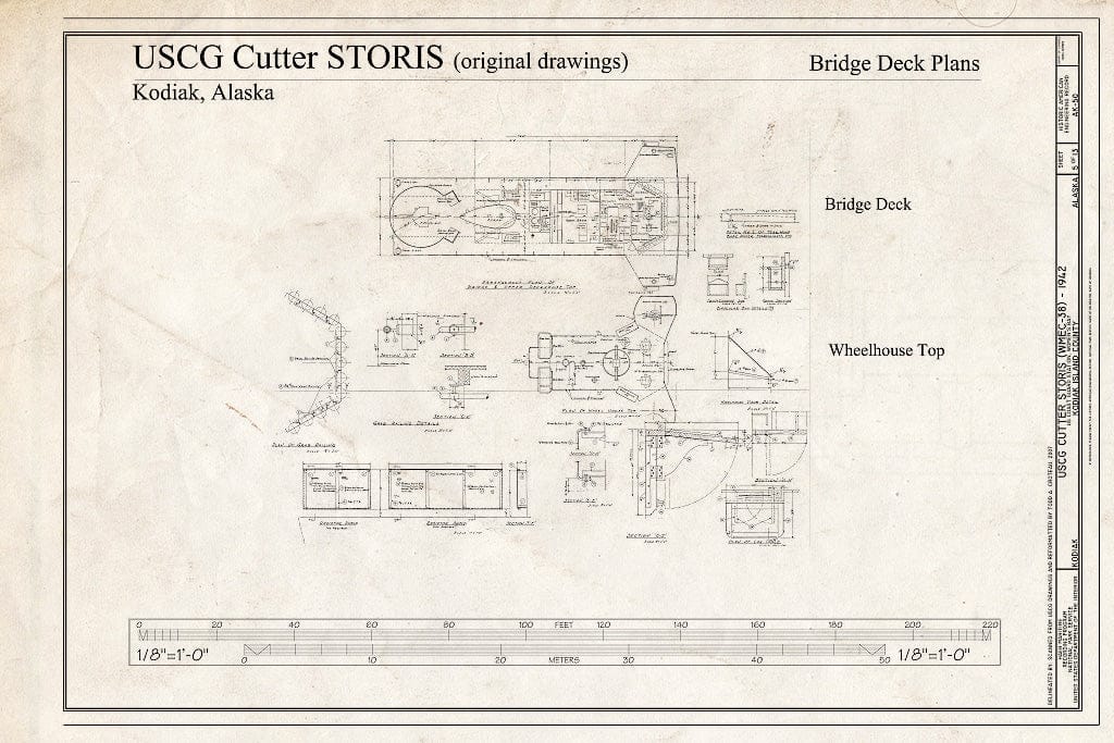 Blueprint Bridge Deck Plans - US Coast Guard Cutter STORIS, Womens Bay ...