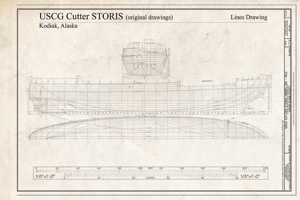 Blueprint Lines Drawing - US Coast Guard Cutter STORIS, Womens Bay, Ko ...