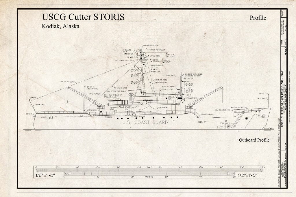 Blueprint Outboard Profile - US Coast Guard Cutter STORIS, Womens Bay ...