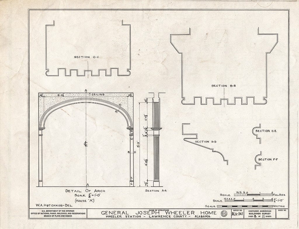 Blueprint HABS ALA,40-WHEL,1- (Sheet 8 of 11) - General Joseph Wheeler ...