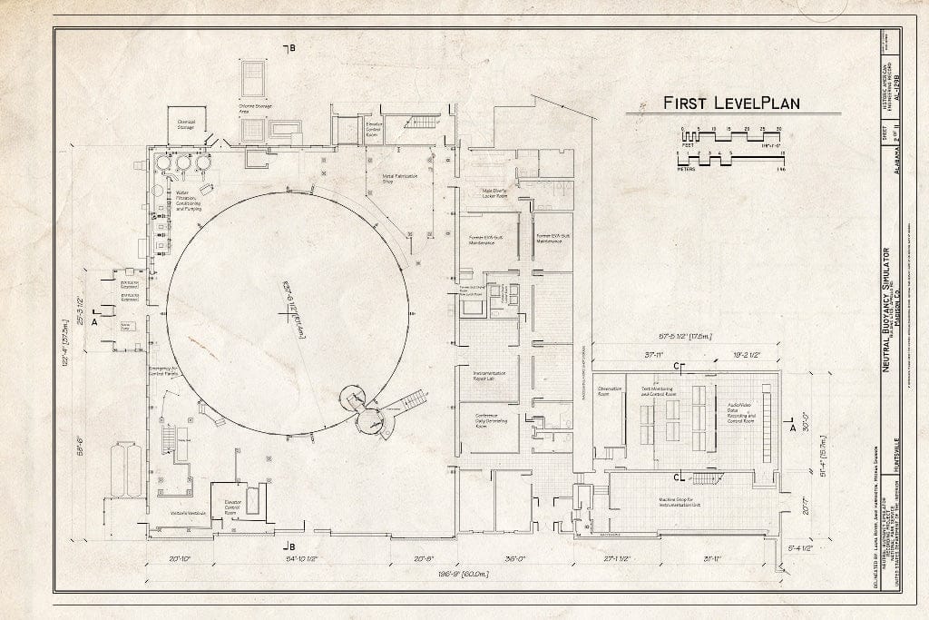 Blueprint First Level Plan - Marshall Space Flight Center, Neutral Buo ...