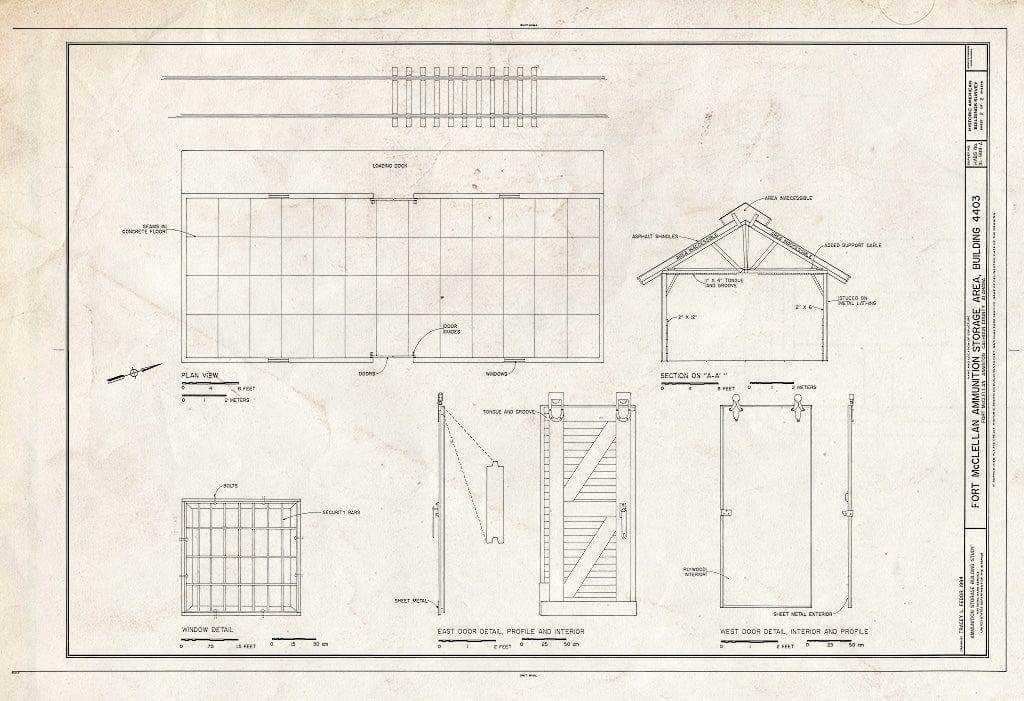 Blueprint HABS AL-988-A (Sheet 2 of 2) - Fort McClellan Ammunition Sto ...