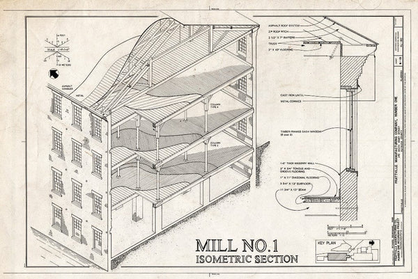 Blueprint Isometric Section of Mill No. 1 - Prattville Manufacturing C ...
