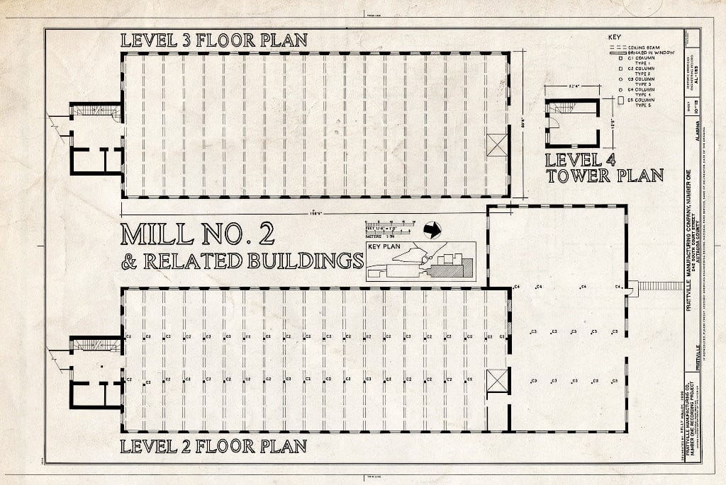 Blueprint Mill No. 2 and Related Building Level 2 and Level 3 Floor Pl ...