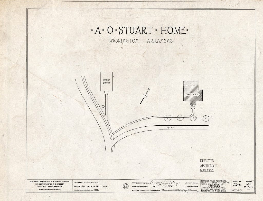 Blueprint HABS ARK,29-WASH,4- (Sheet 0 of 5) - A. O. Stuart House, Was ...