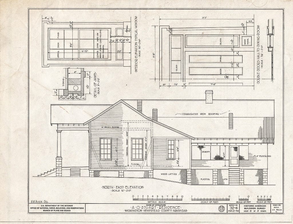 Blueprint HABS ARK,29-WASH,4- (Sheet 4 of 5) - A. O. Stuart House, Was ...