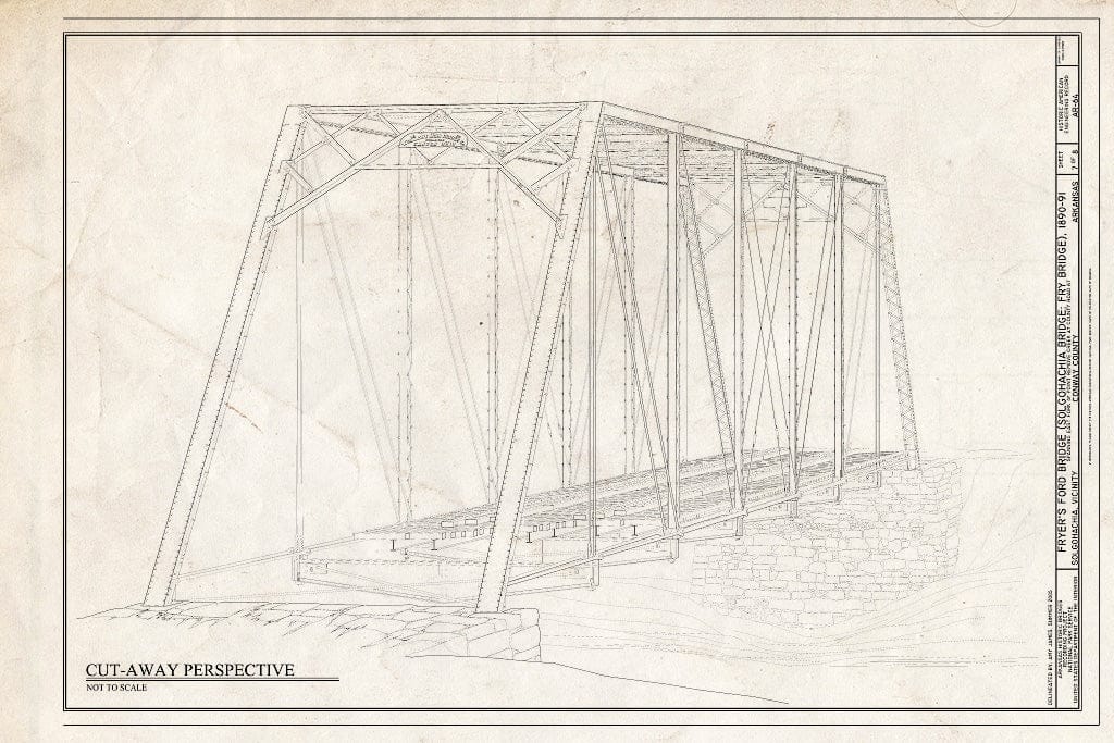 Blueprint Cut-Away Perspective - Fryer's Ford Bridge, Spanning East Fo ...