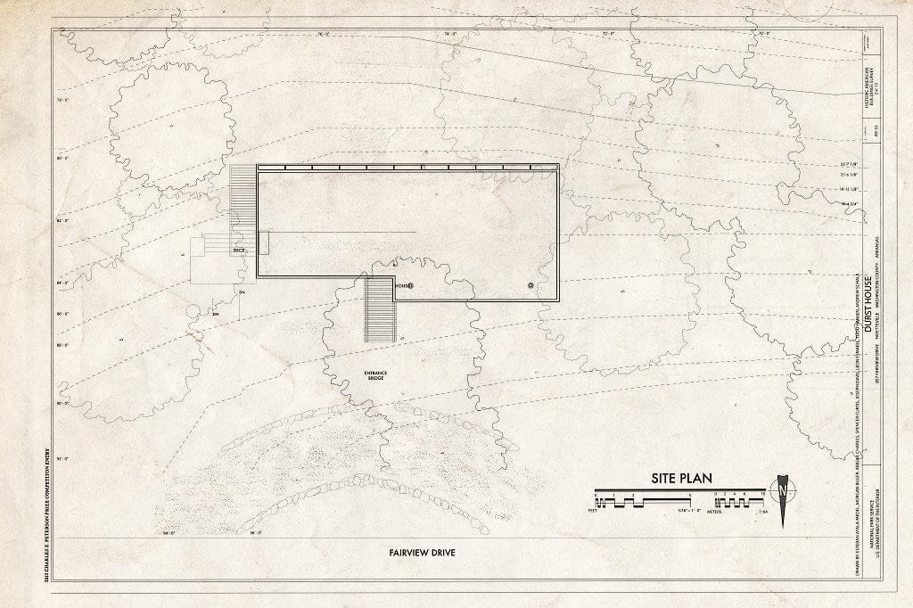 Blueprint Site Plan - Durst House, 857 Fairview Drive, Fayetteville, W ...
