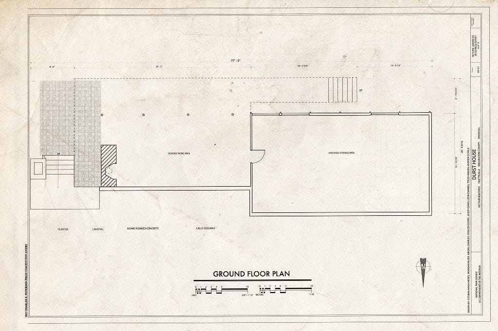 Blueprint Ground Floor Plan - Durst House, 857 Fairview Drive, Fayette ...